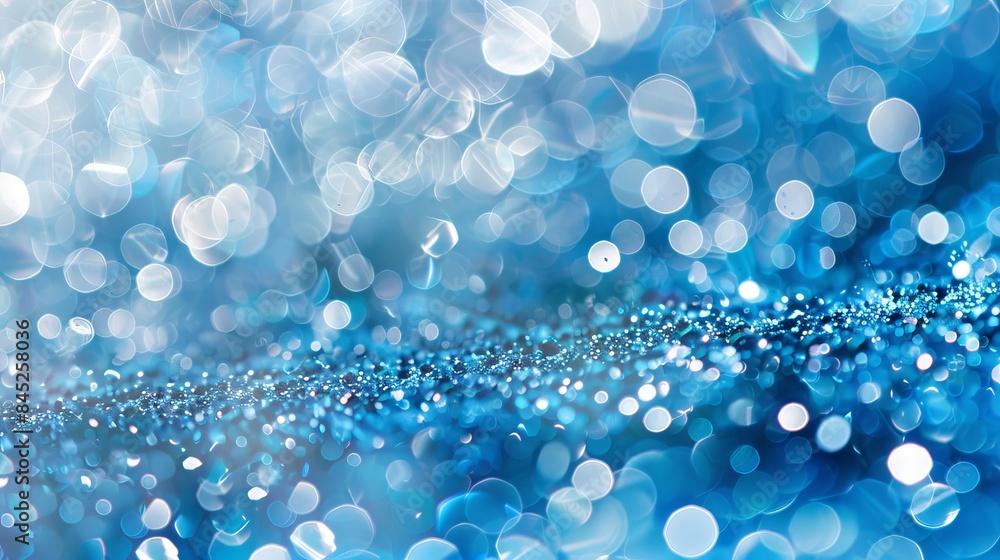 Beautiful blue background with abstract bokeh light effects and sun ...