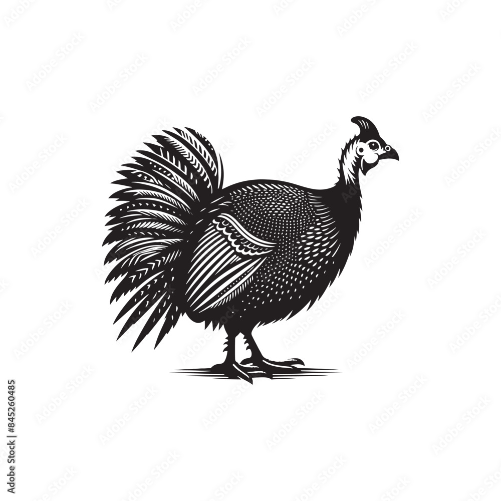 Guinea fowl Silhouette: Enhance Your Artwork with Exotic Bird Graphics ...