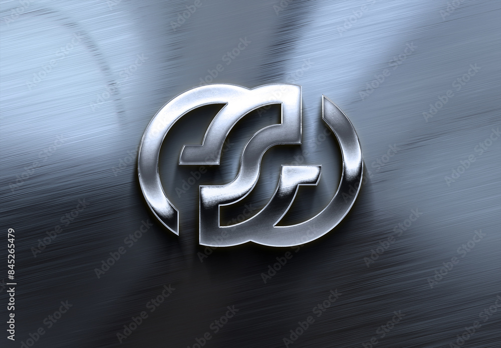 Steel Logo Mockup with 3D Detailled Texture Effect Stock Template ...