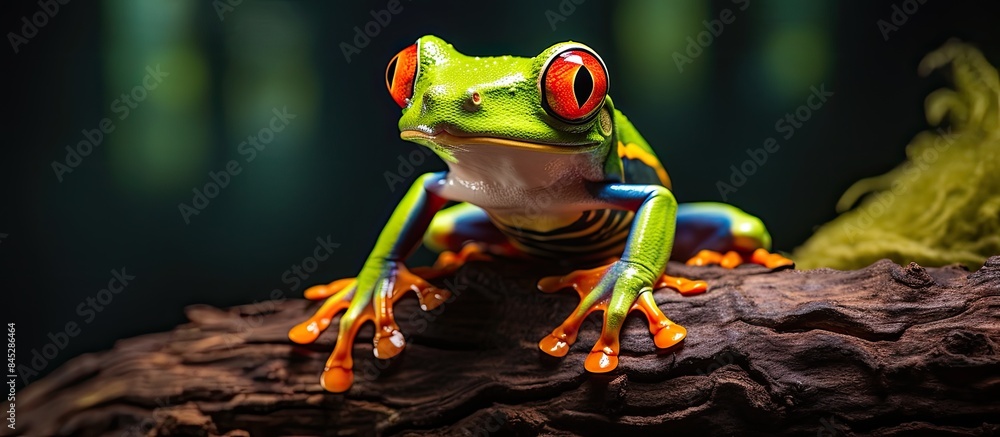 Neotropical rainforest s wildlife Red eyed frog Agalychnis callidryas ...