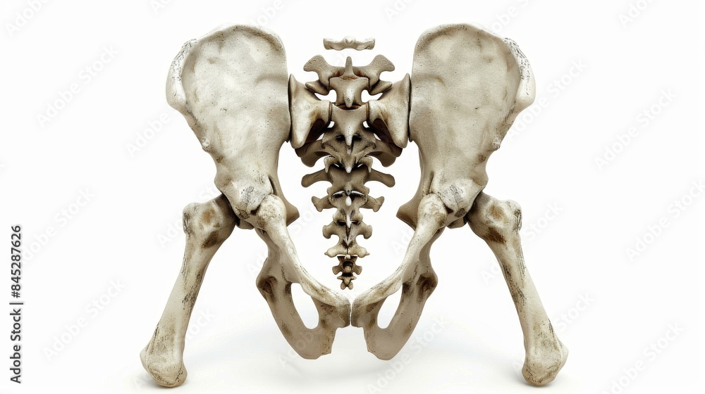 coccyx 3D model bone isolated on white background. surreal bone concept ...