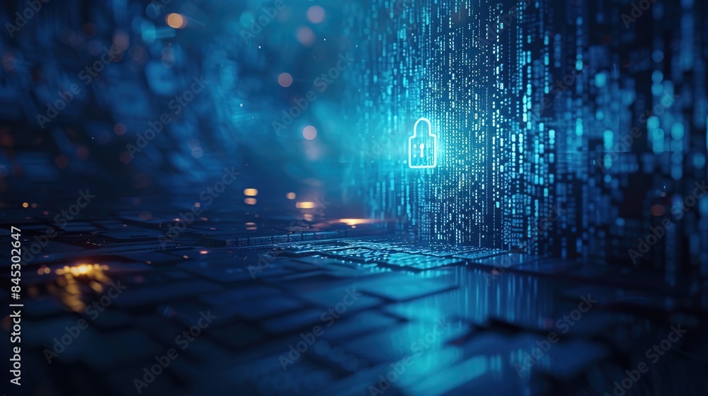 digital security illustration. Visuals representing cybersecurity ...