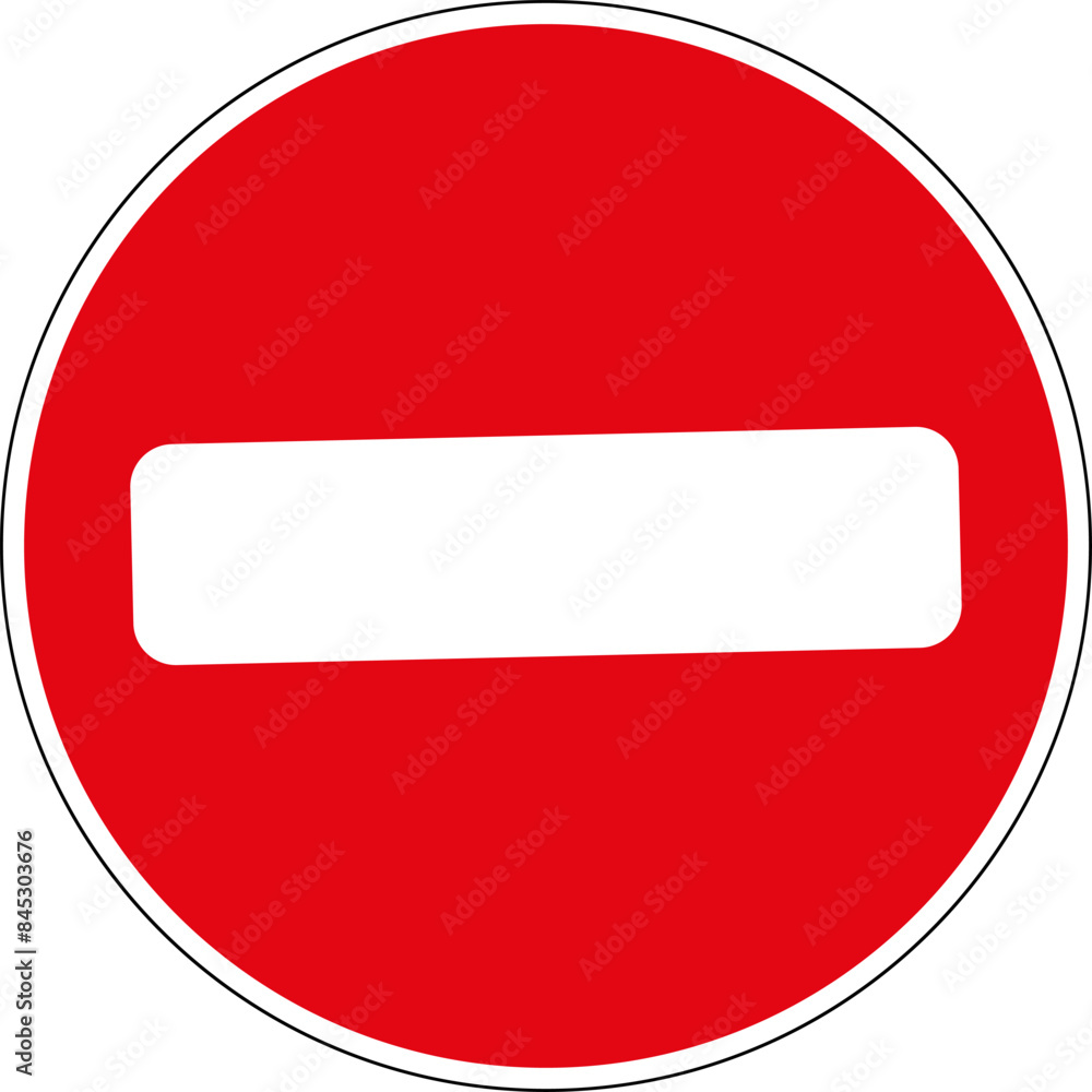 Road sign prohibited entry. A section of road on which vehicles are ...