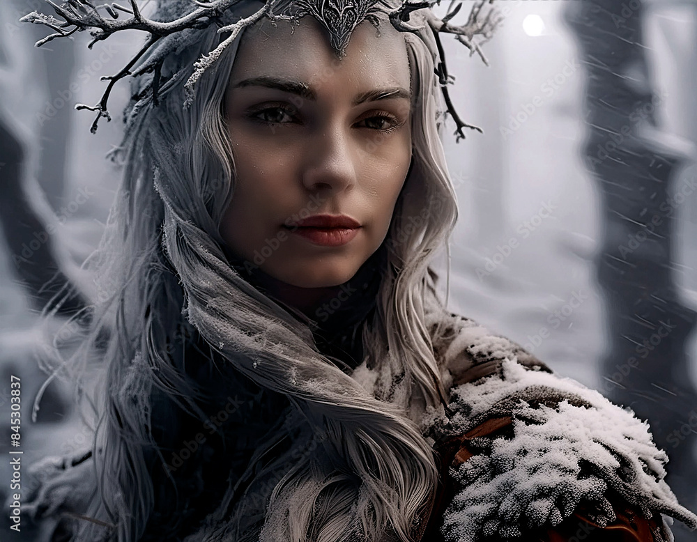 Freyja diosa de la mitología nórdica con cabello blanco Stock Photo ...