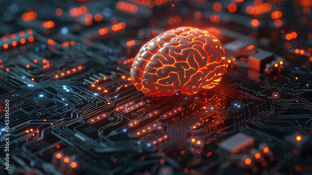 Human brain showing Intelligent thinking processing through the concept ...