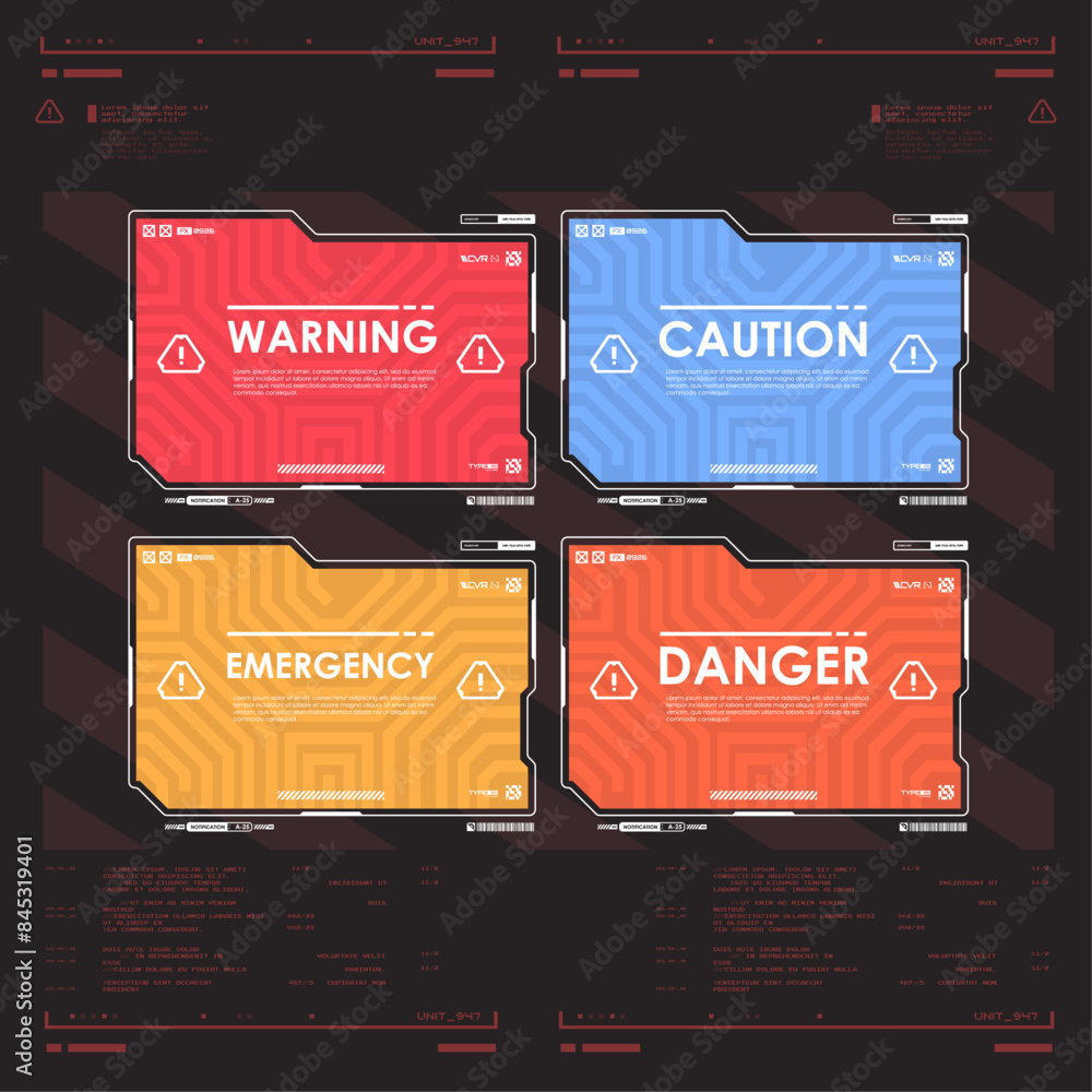 Photo & Art Print Set of warning, attention and alert symbols, Andrew Derr