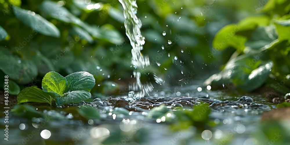 Use water to irrigate crops for sustainable agriculture in a field ...