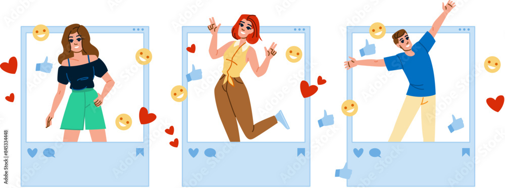 online influencer marketing vector. internet network, video digital ...