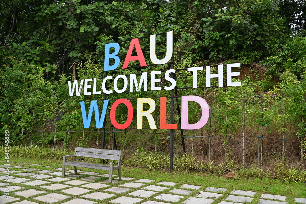 Bau, Malaysia - June 10 2024: The Blue Lake Tasik Biru Roxy Resort at ...