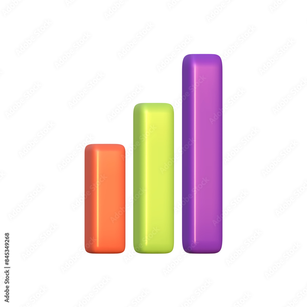 3d growth bar in chart for financial graph. Increase capital ...