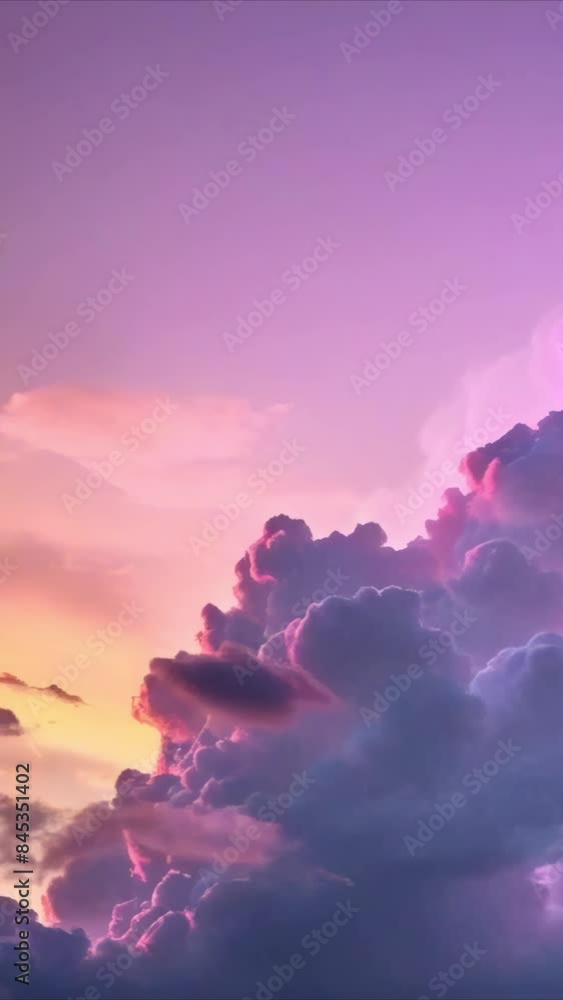 beautiful neon colors clouds in sunset sunrise sky fantastic animation ...