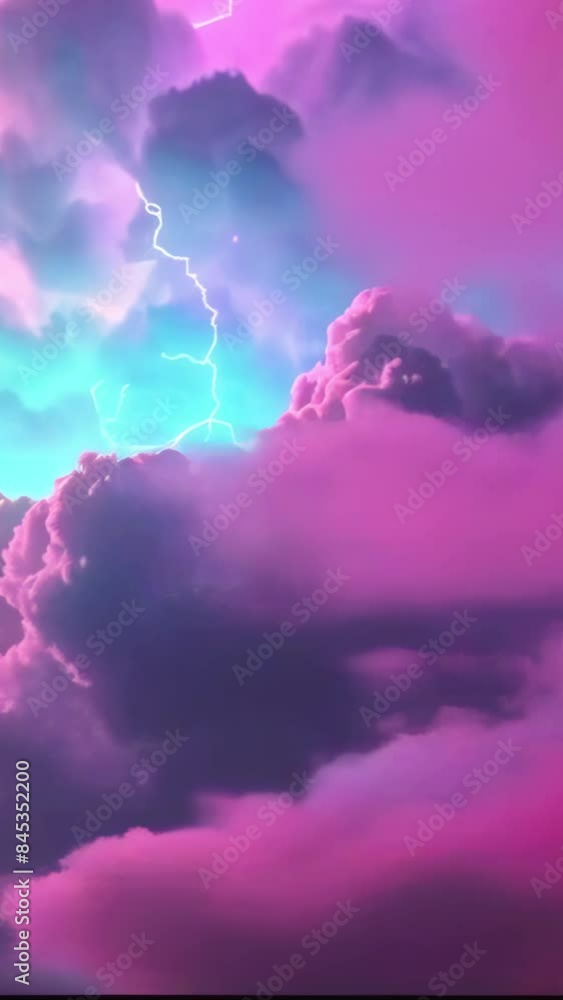beautiful neon colors clouds in sunset sunrise sky fantastic animation ...
