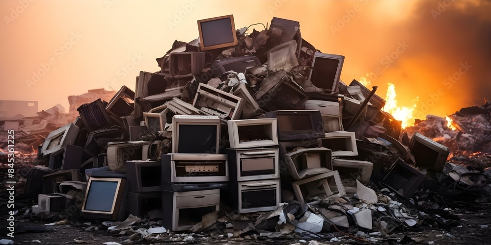 Impact of E-waste in Landfills on the Environment. Concept E-waste ...