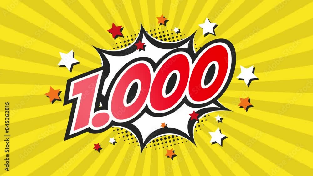 1000 thousands - Comic Pop Art Vintage colorful cartoon animation with ...