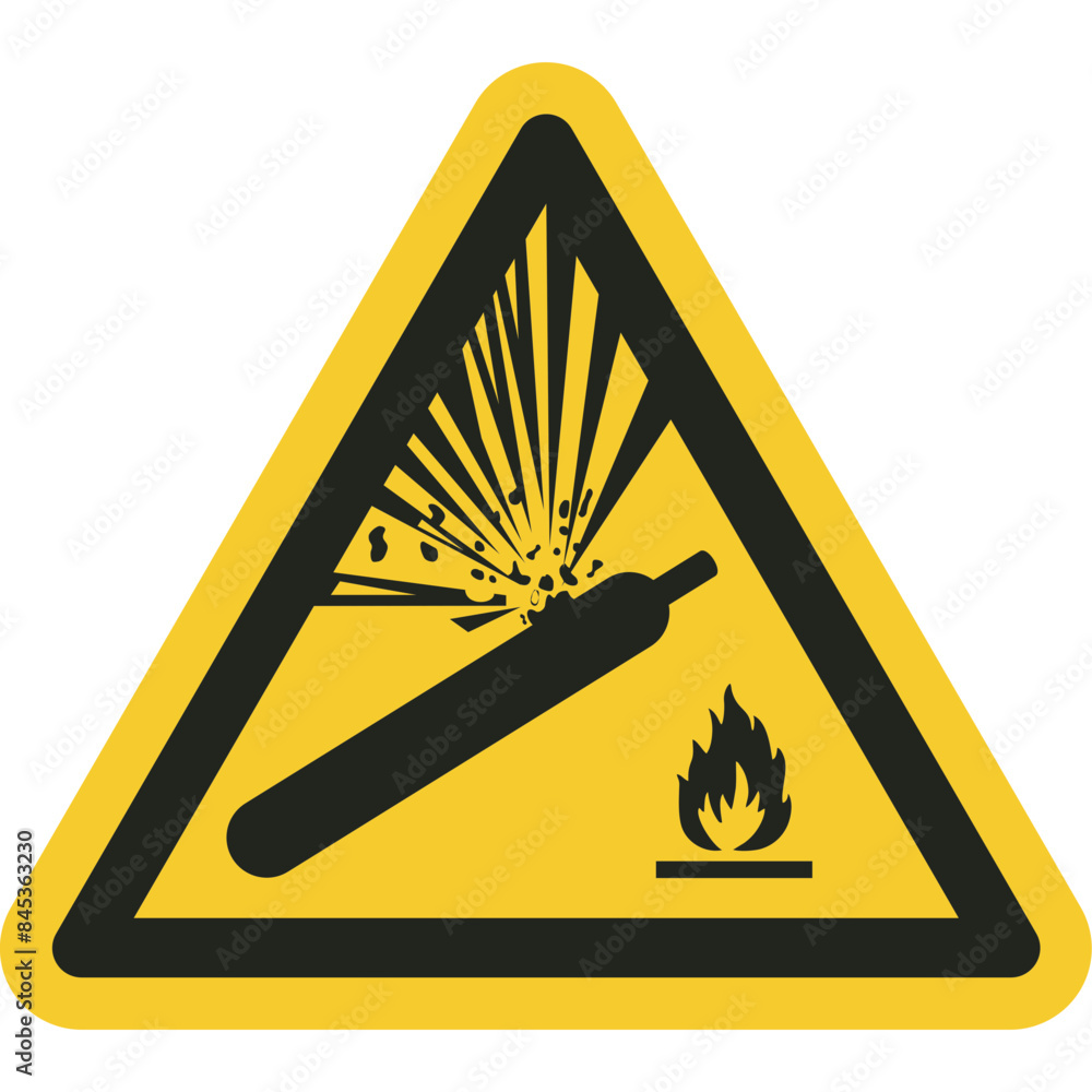 ISO warning safety signs_warning ; pressurized cylinders ymbol and ...