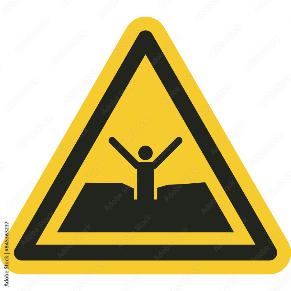 Vetor de ISO warning safety signs_warning ; quicksand or mud-deep mud ...