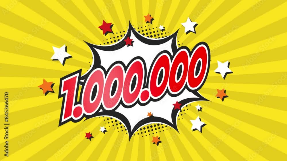 1000000 one million - Comic Pop Art Vintage colorful cartoon animation ...