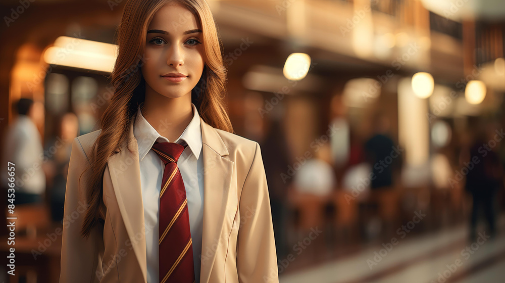 Get a closeup look at the detailed texture of a school uniform ...