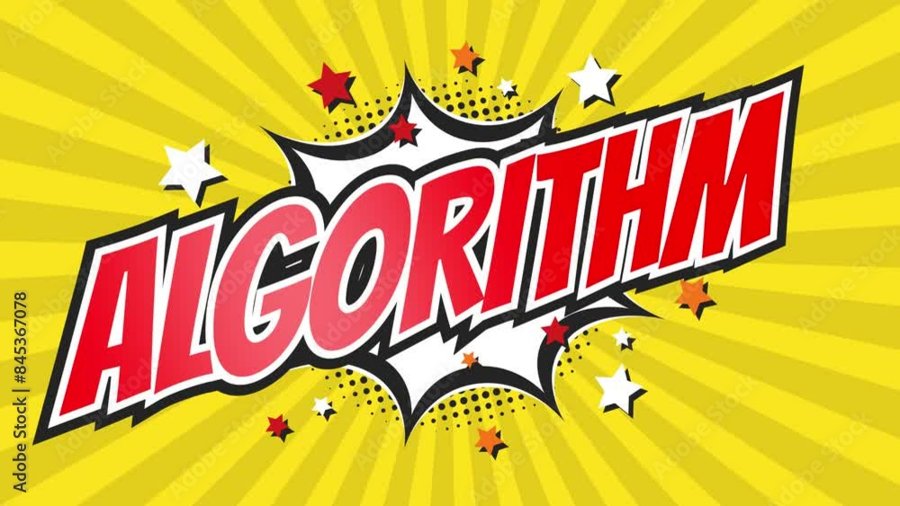 ALGORITHM - Comic Pop Art Vintage colorful cartoon animation with ...