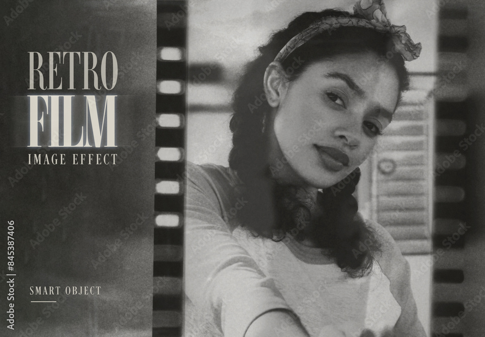 Retro Film Image Effect Mockup Stock Template | Adobe Stock