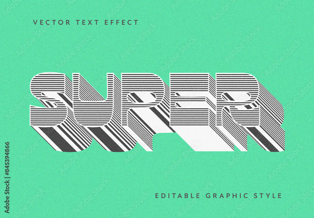 Striped 3D Text Effect Stock Template | Adobe Stock