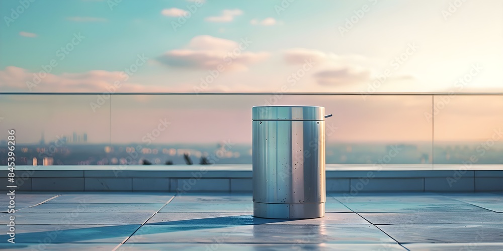 Minimalist rooftop area with discreet garbage chute for convenient ...
