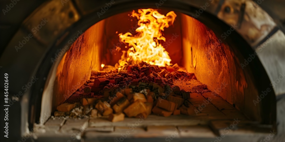 Cremation process in a crematorium involves intense heat and fire ...