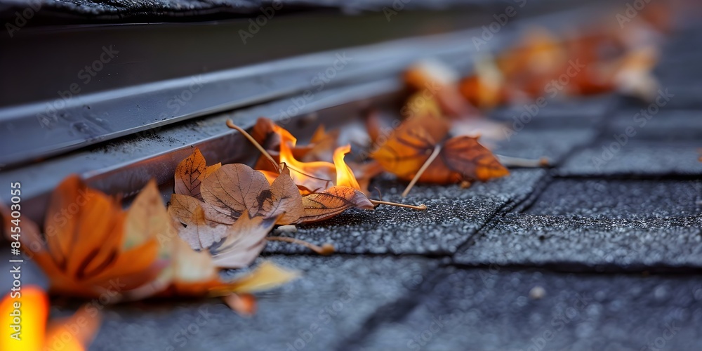 Preventing Roof Gutter Fires A Closeup of Leaves Emphasizing Fire ...