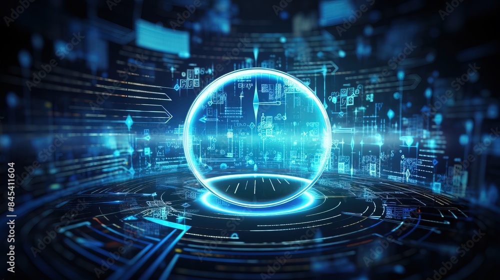 Visualize a concept where digital information is visually escaping from ...