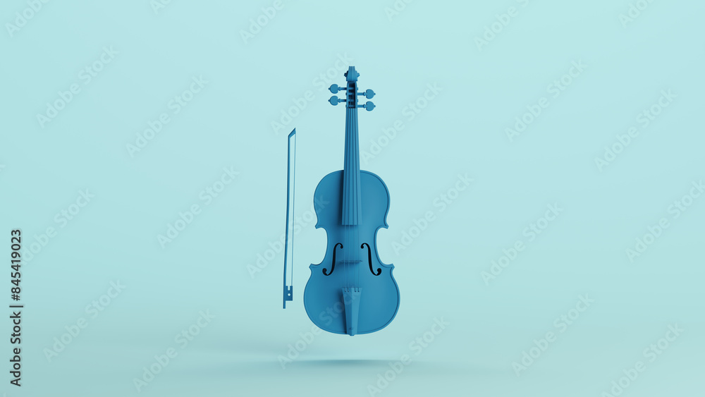 Blue violin classical musical instrument strings viola audio soft tones ...
