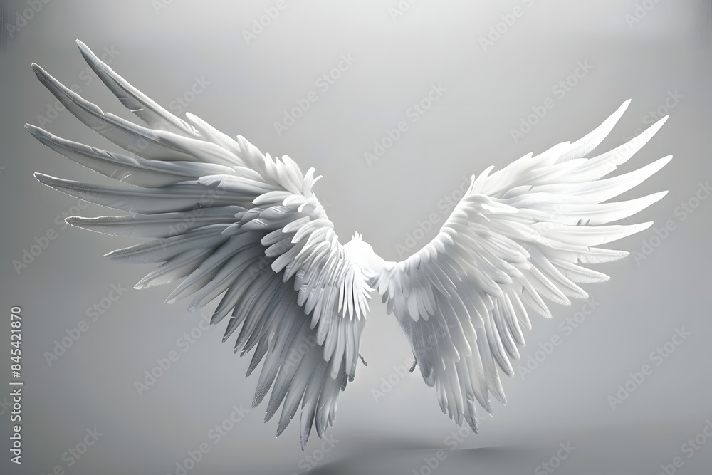 wings background white 3d illustration rendered angel fantasy wing ...