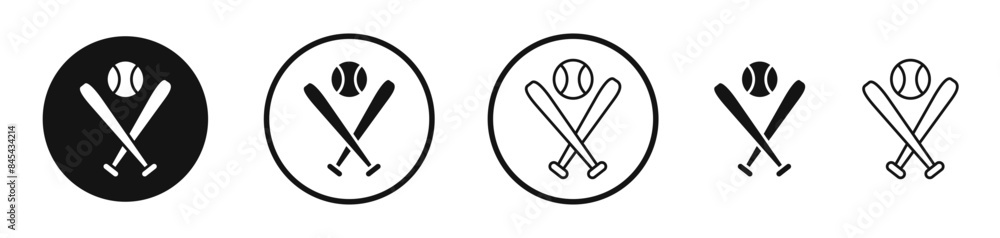 Baseball Game Icon Set. Sport Vector Symbol. Stock Vector | Adobe Stock