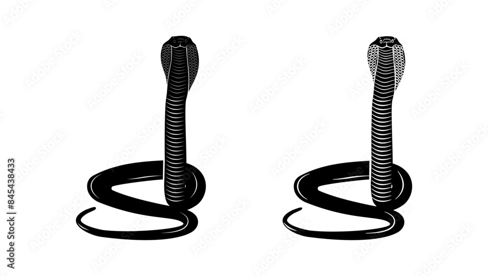 cobra front view, black isolated silhouette Stock Vector | Adobe Stock