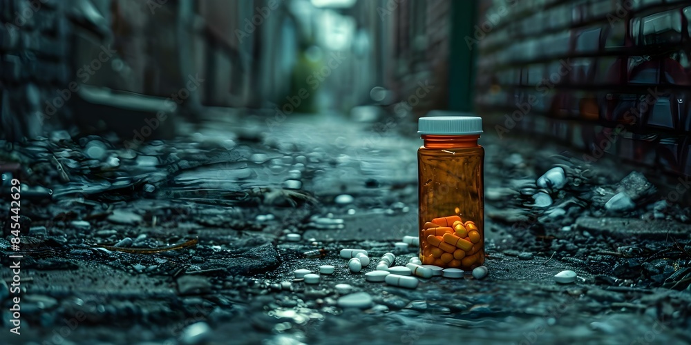 Drug paraphernalia in a dark alley symbolizing the harsh reality of ...