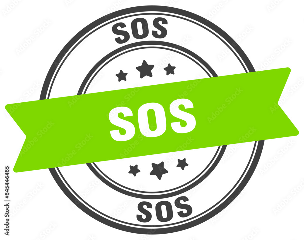 sos stamp. sos label on transparent background. round sign Stock Vector ...
