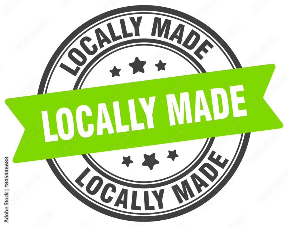 locally made stamp. locally made label on transparent background. round ...