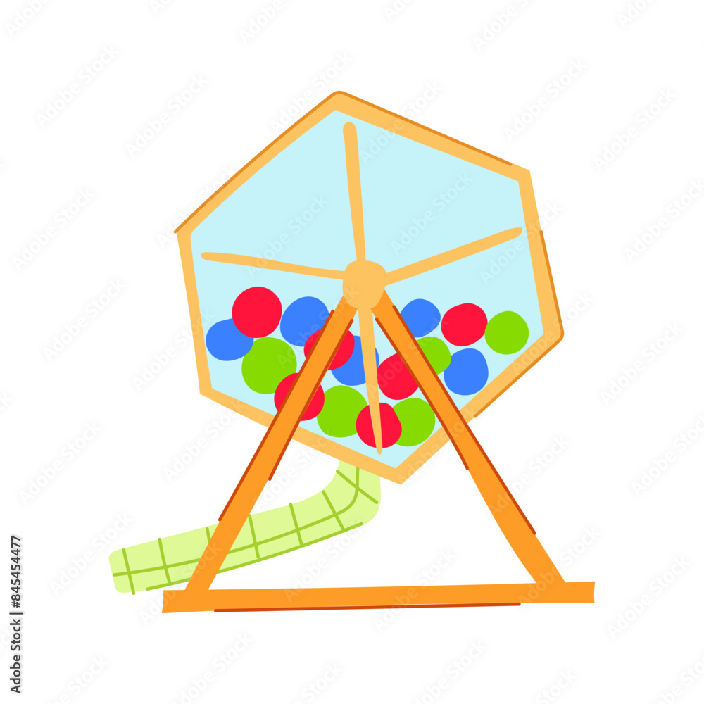 lottery lotto ball machine cartoon. bingo game, lucky draw, raffle ...