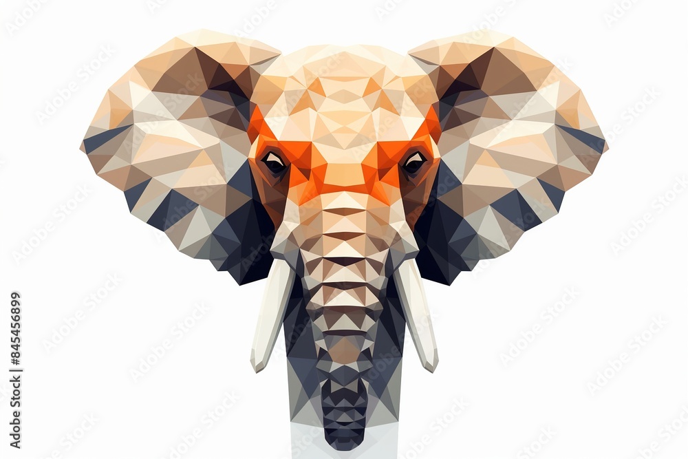 The elephant's head in the popular style, made in the shape of a ...