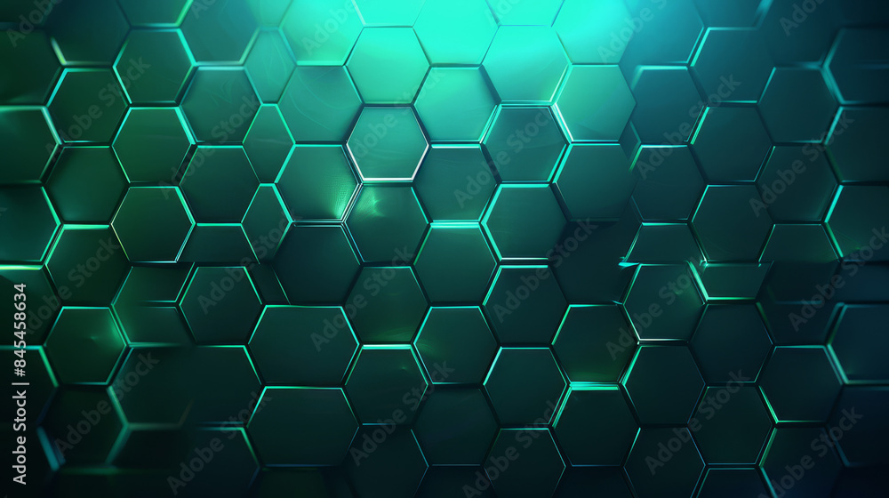 Hexagon techno-advanced molecular visuals with networking connectivity ...