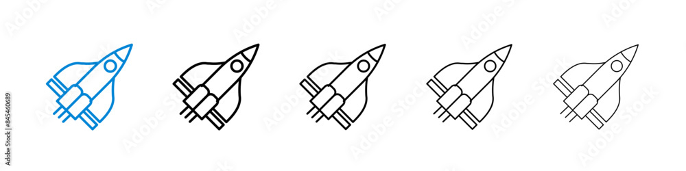 Space shuttle icon set. Aerospace and exploration vector symbol for ...
