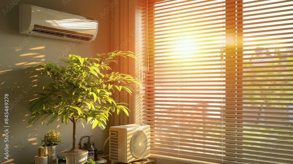 Venetian blind and air conditioner (ac) wall mount or indoor unit of ...