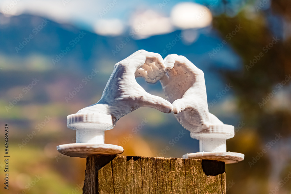 Heart hands gesture with a 3D printed sculpture - free model from ...