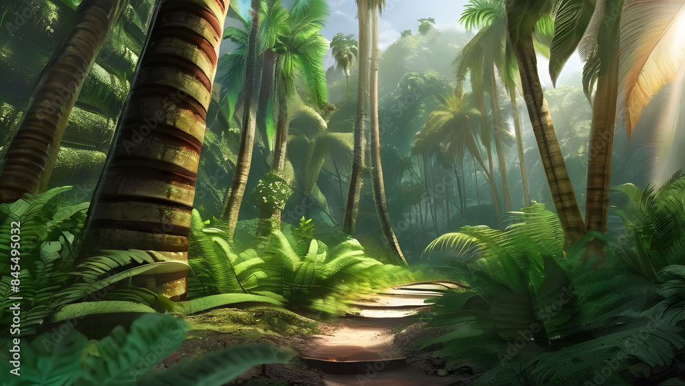 Cartoon image of Inviting Jungle Path Beckons Adventurers into the ...
