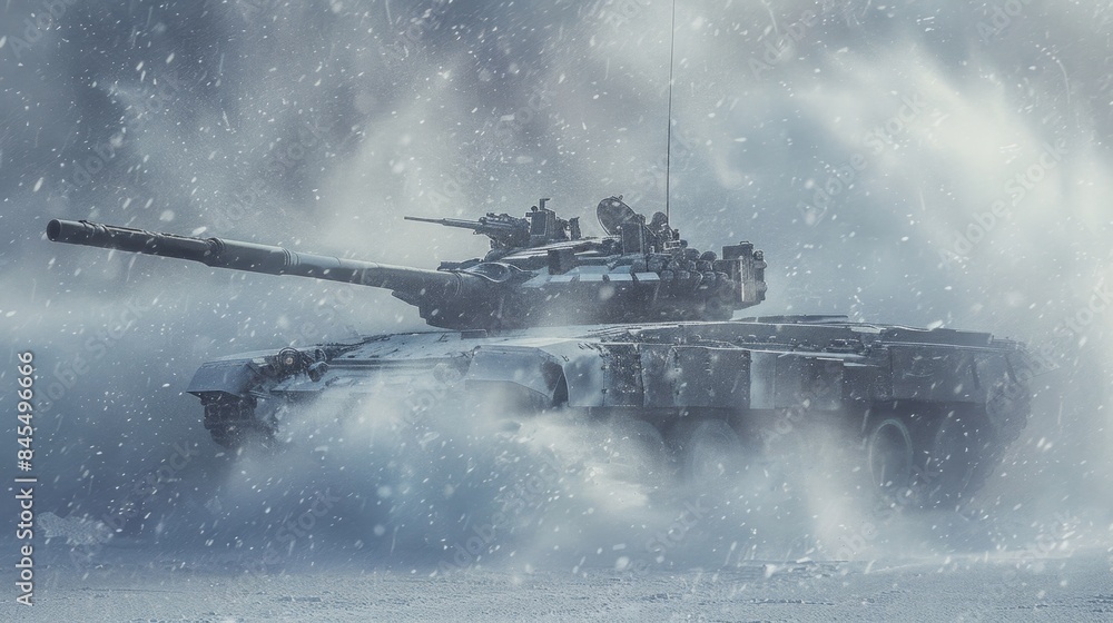 A photorealistic depiction of an Military tank M1 Abrams battling a ...