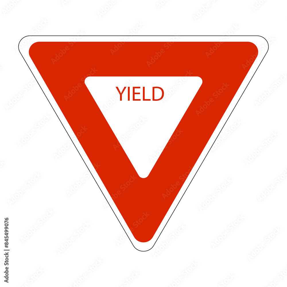 Sign yield. Sign give way. Reduce speed and give way to other vehicles ...