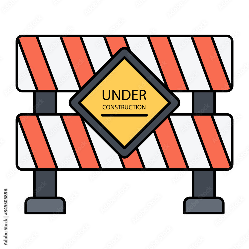 Under Construction Barricade concept, Danger Zone Public Restricted ...