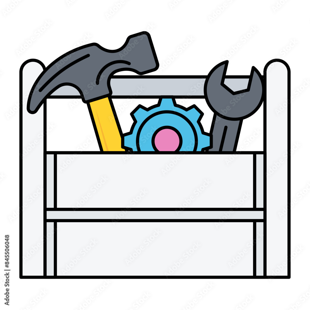 Handyman Toolbox with Tools concept, Trades person Equipment Carrier ...