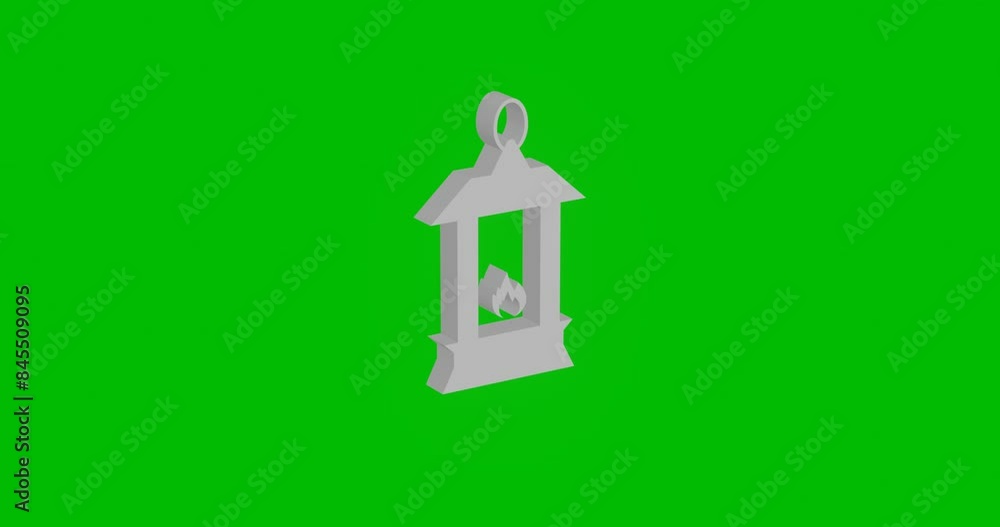 Animation of rotation of a white Christmas lantern with shadow. Simple ...