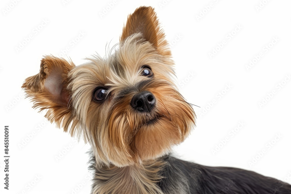 Yorkshire Terrier with Head Tilt and Quizzical Expression: A Yorkshire ...