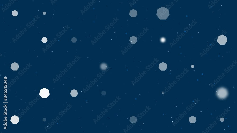 Template animation of evenly spaced heptagon symbols of different sizes ...